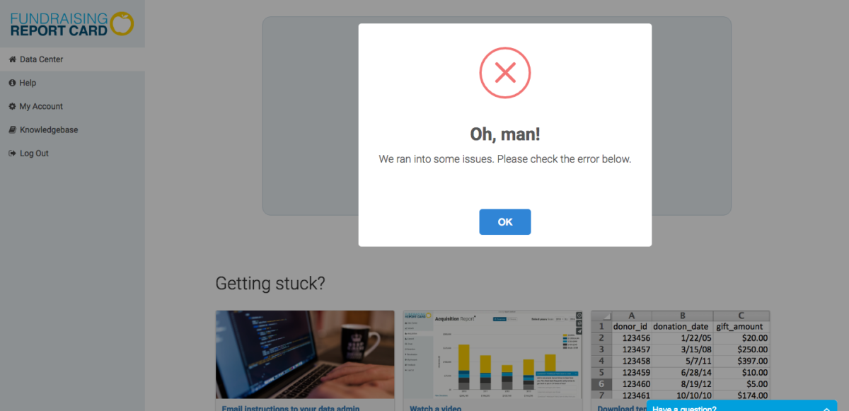 blank-error - Fundraising Report Card